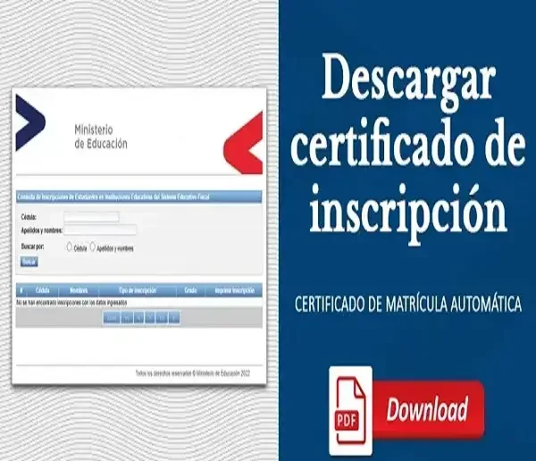 Descargar certificado de matrícula automática MinEduc 2025